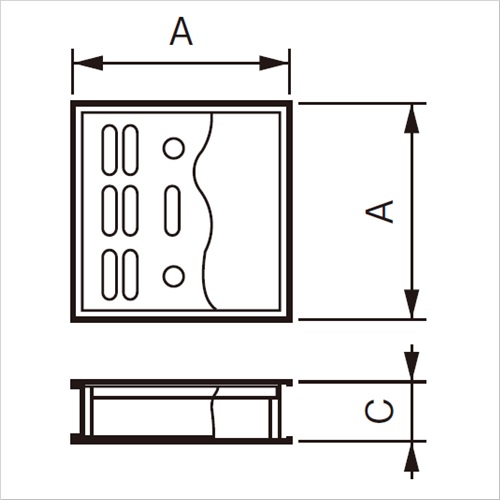 スギカウ / 枠付排水目皿 深型 2525D