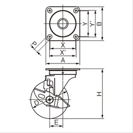 スギカウ / キャスター 413S-UB100